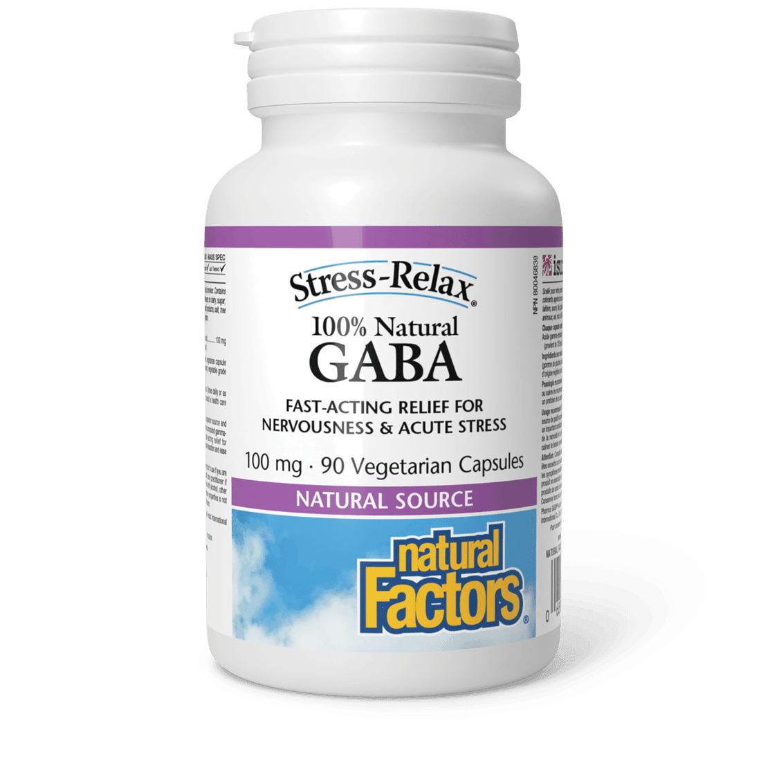 Natural Factors Stress-Relax GABA 100mg 90 Veg Capsules