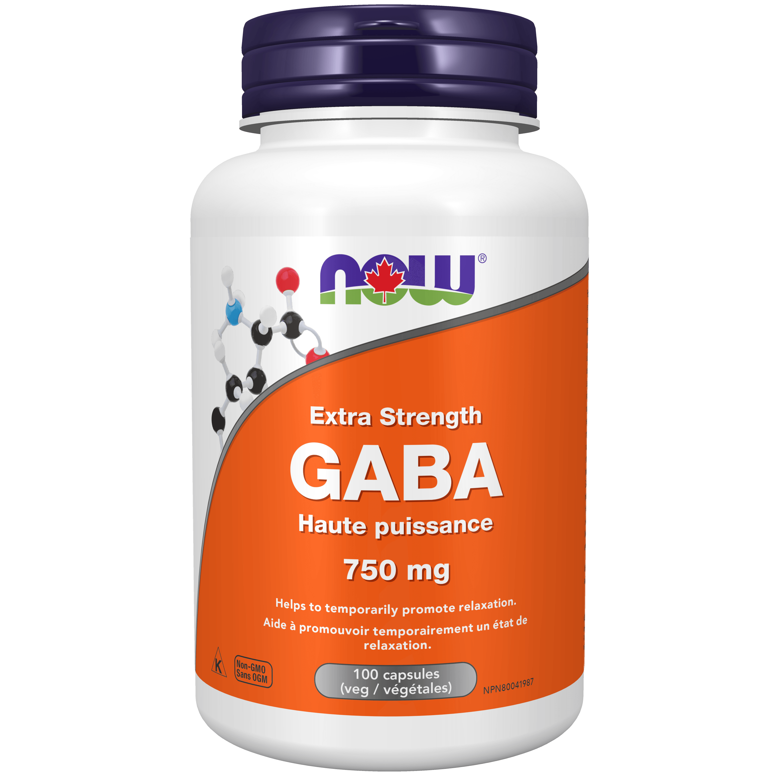 NOW GABA Extra Strength 750mg 100 Veg Capsules