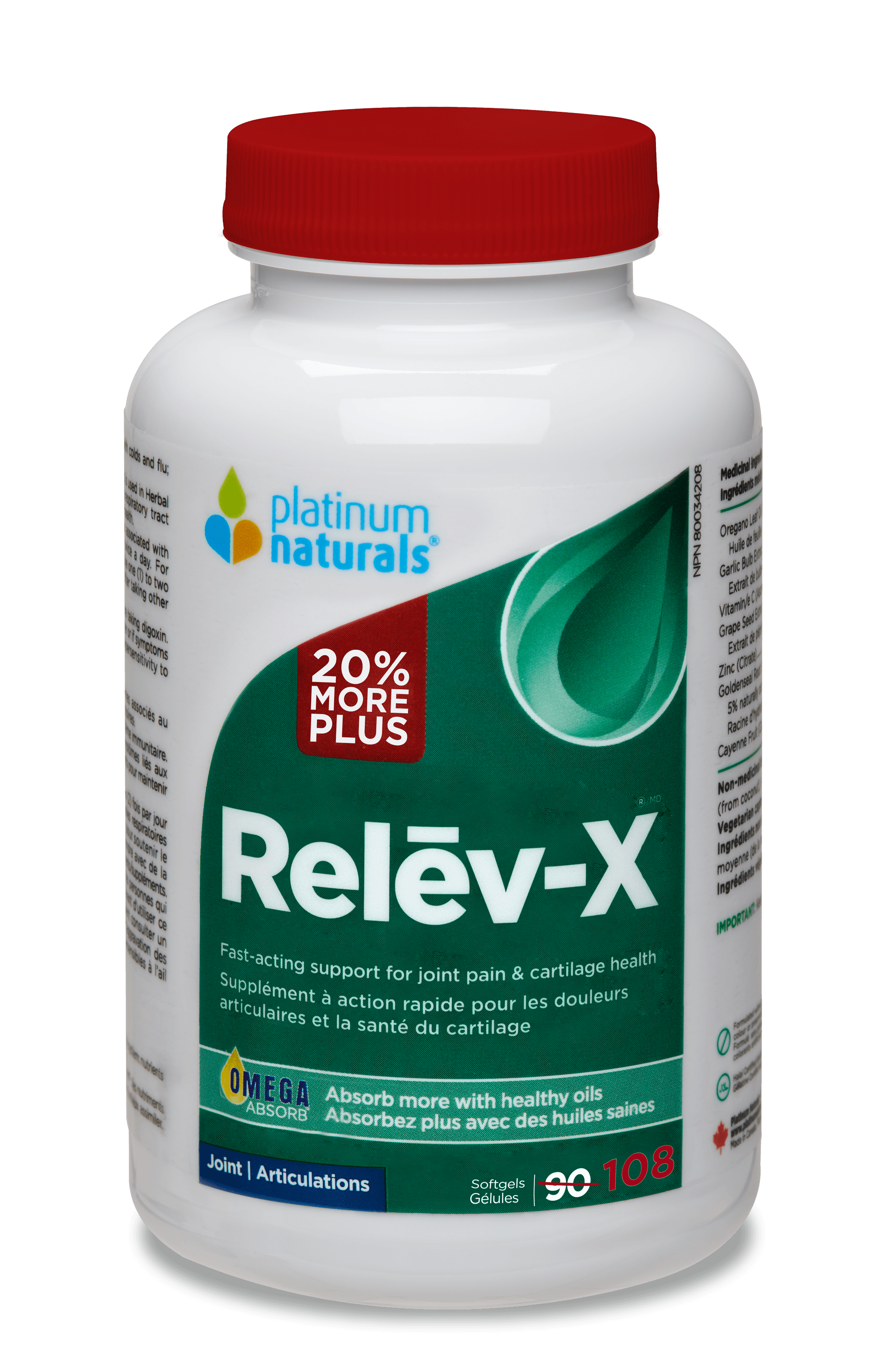 Platinum Naturals Relev-X Bonus 108 Softgels