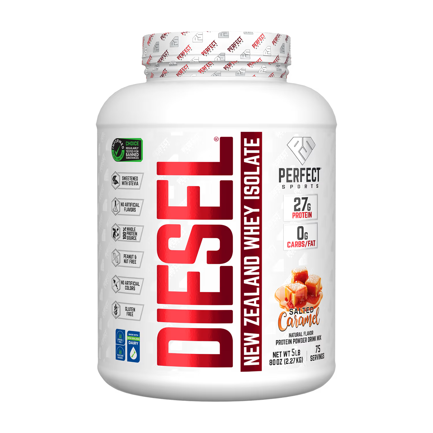 Perfect Sports DIESEL New Zealand Whey Isolate Salted Caramel 5lb