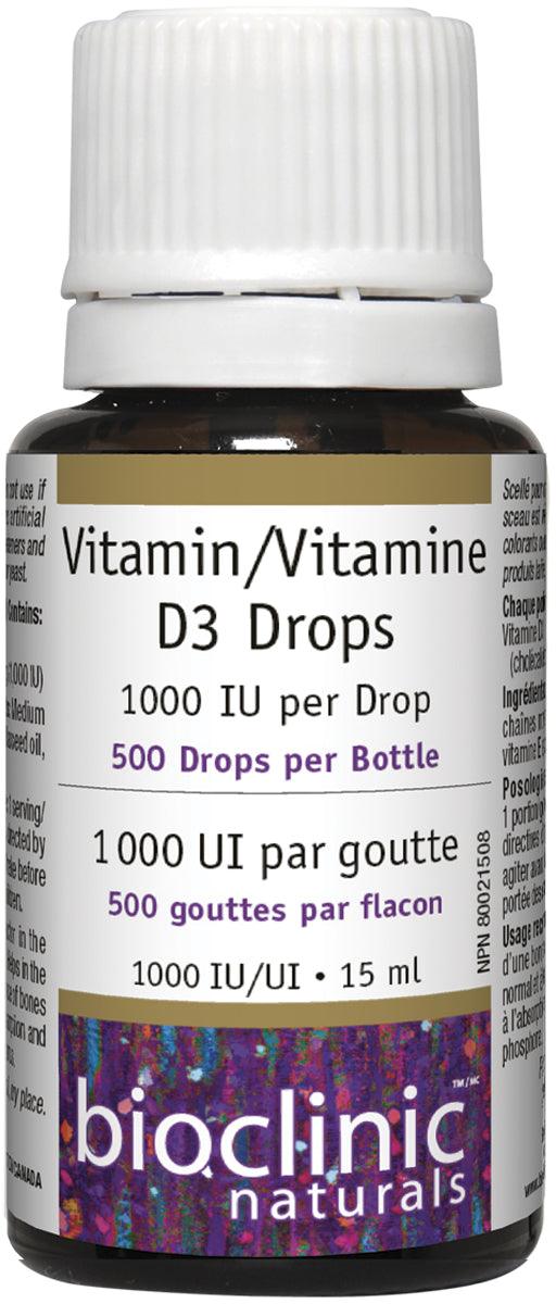 Bioclinic Naturals Vitamin D3 Drops 1000 IU 15mL Liquid