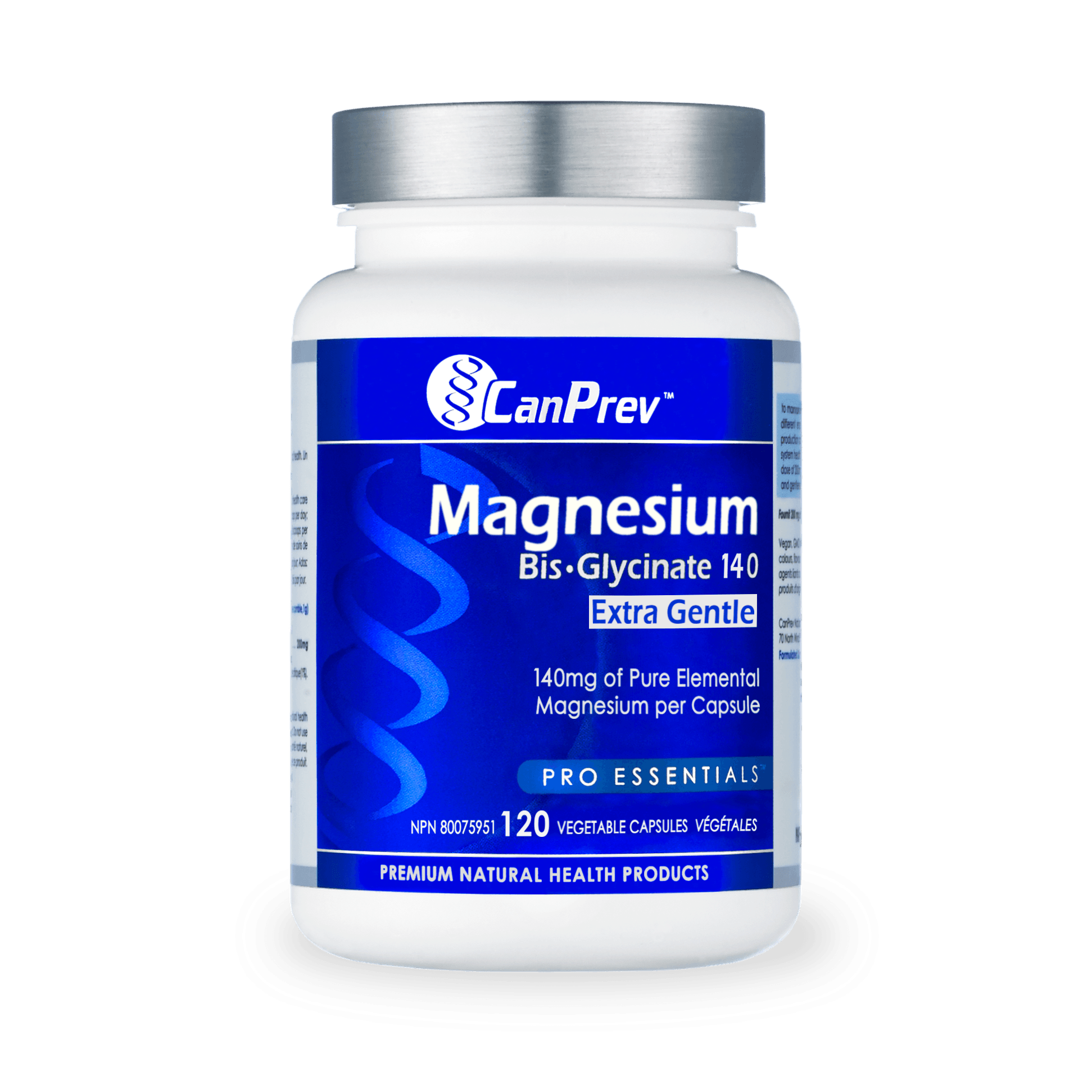 CanPrev Magnesium Bis-Glycinate 140 Extra Gentle 120 Veg Capsules