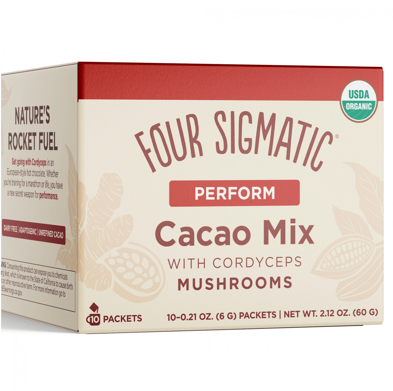 Four Sigmatic Mushroom Cacao Mix with Cordyceps 10 x 6g Sachets