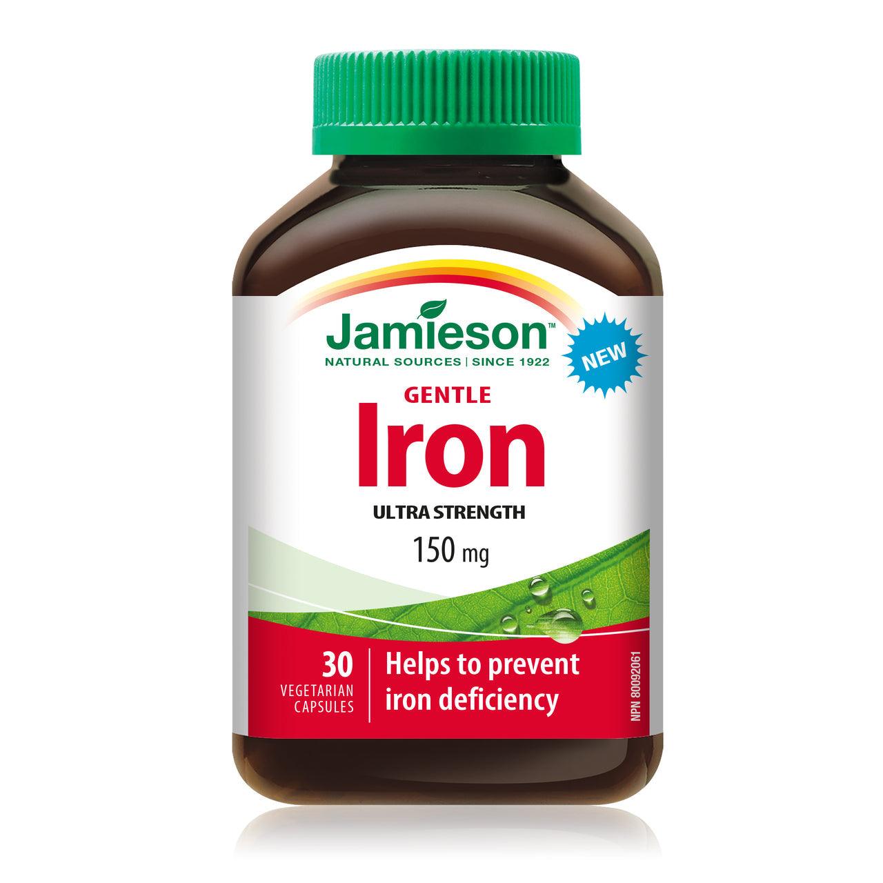 Jamieson Gentle Iron Ultra Strength 150mg 30 Capsules