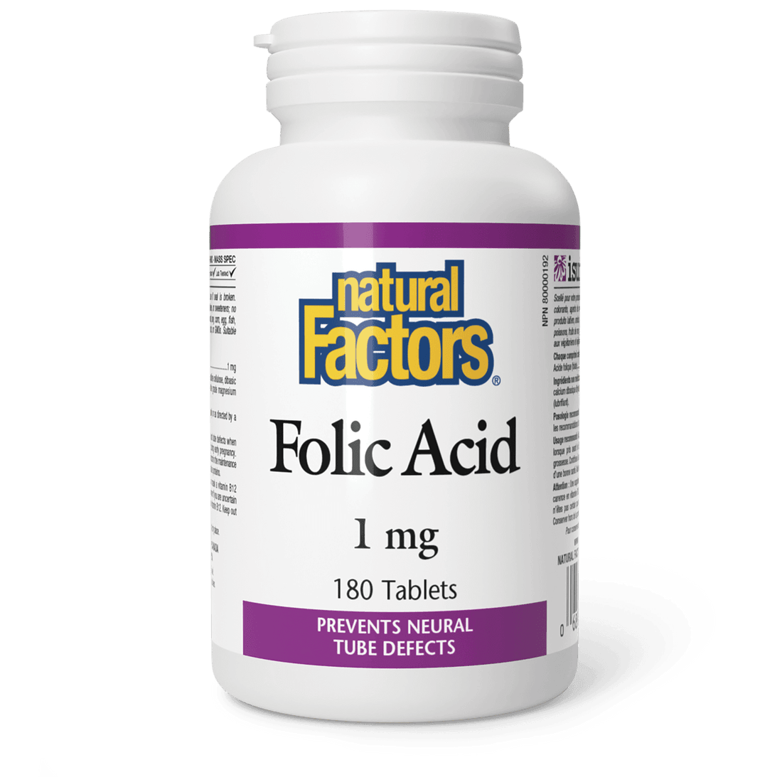 Natural Factors Folic Acid 1mg 180 Tablets