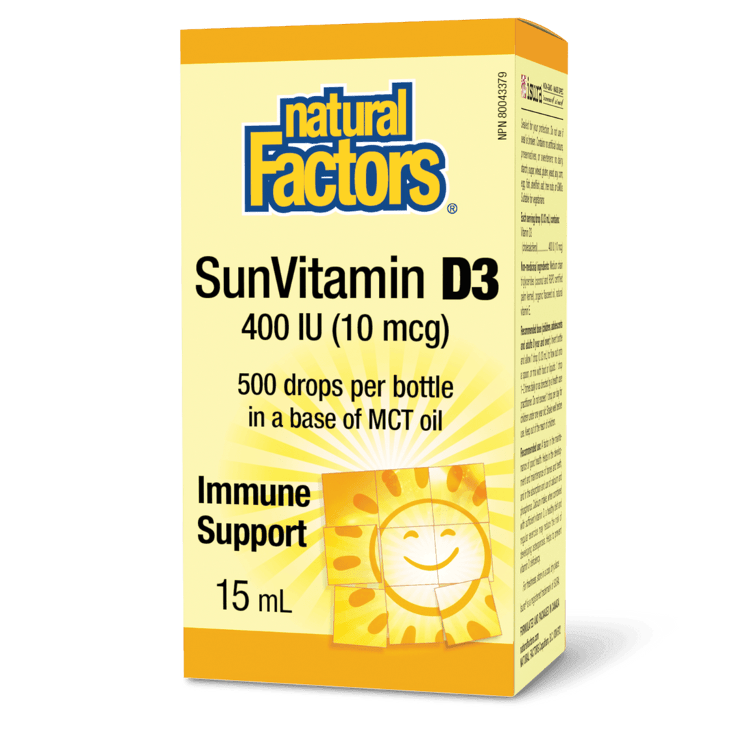 Natural Factors Sun Vitamin D3 Drops 400IU 15mL