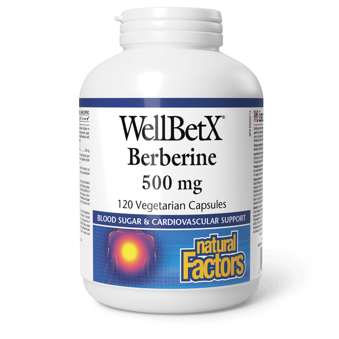 Natural Factors WellBetX Berberine 500mg 120 Veg Capsules