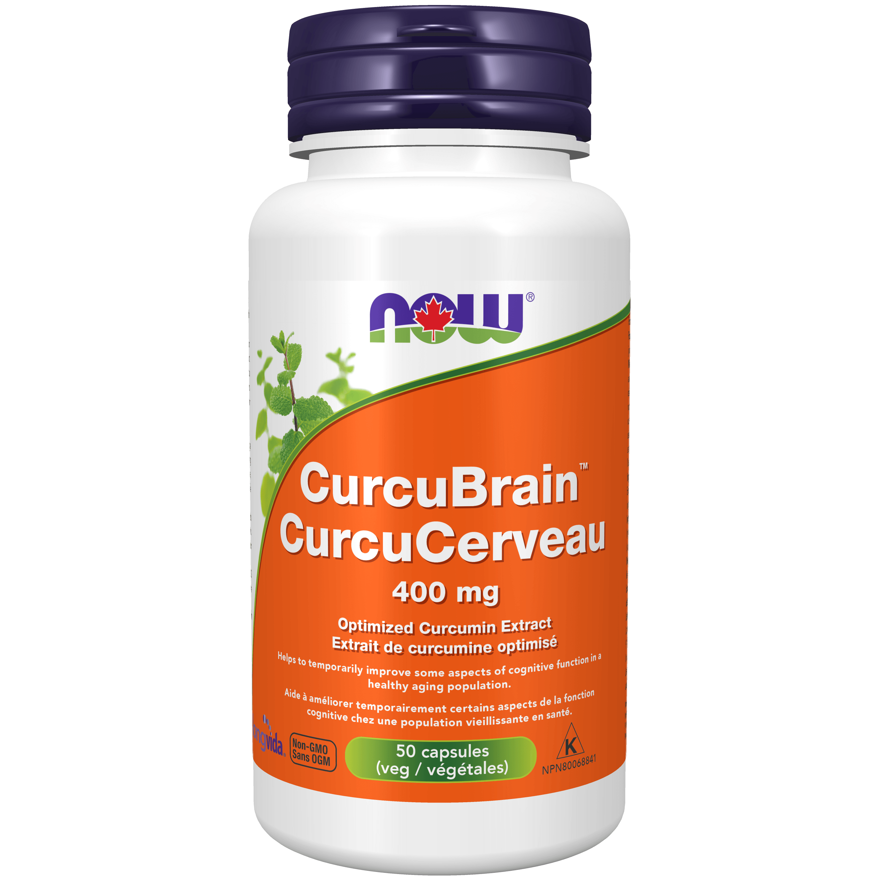 NOW CurcuBrain Longvida 400mg 50 Veg Capsules