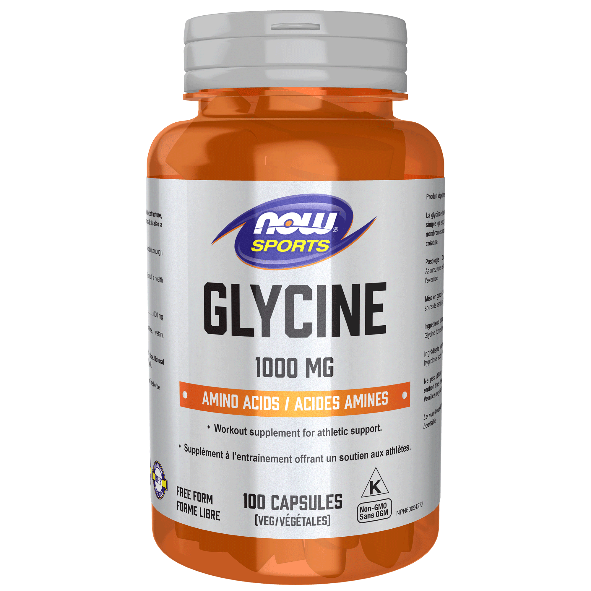 NOW Glycine 1000mg 100 Veg Capsules