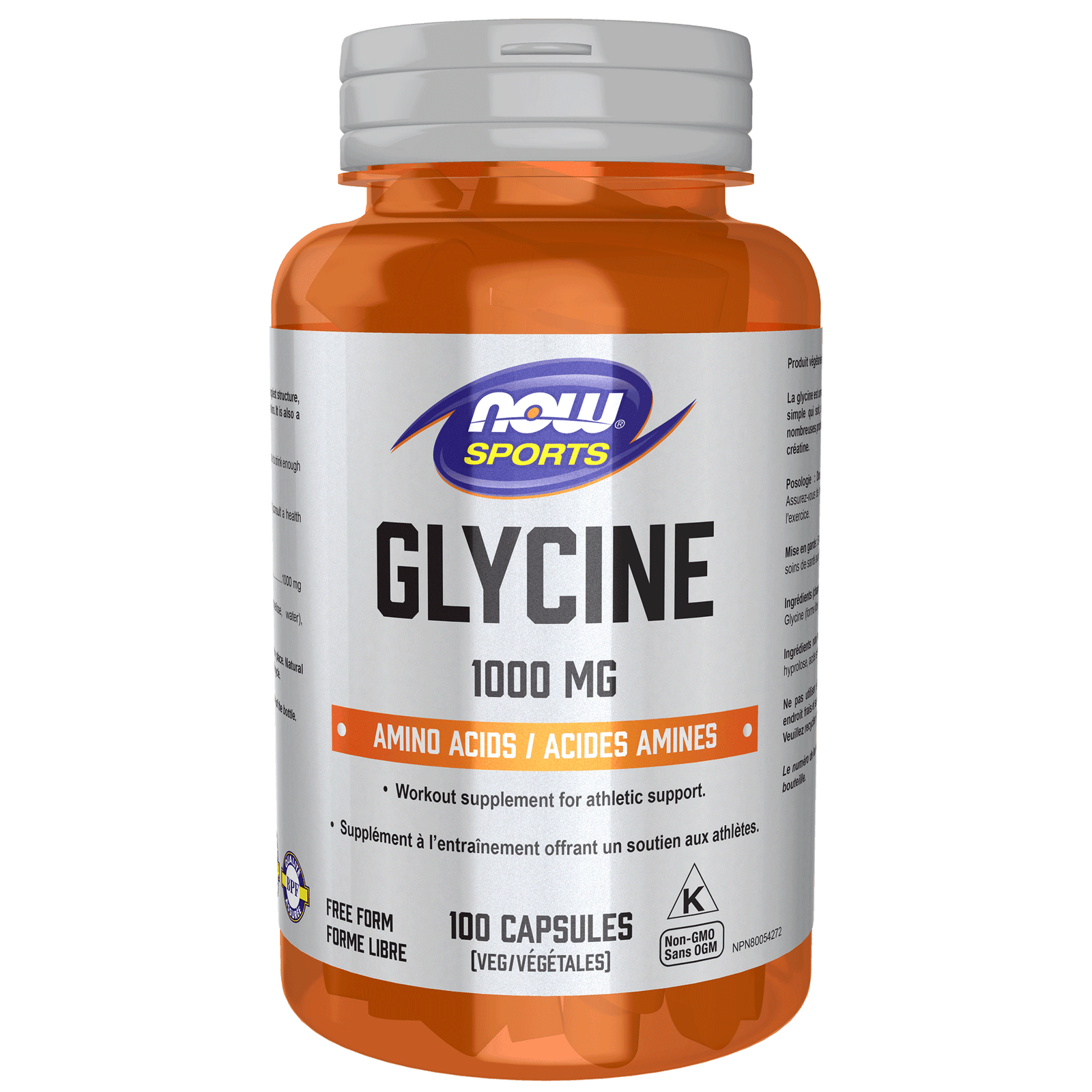 NOW Glycine 1000mg 100 Veg Capsules