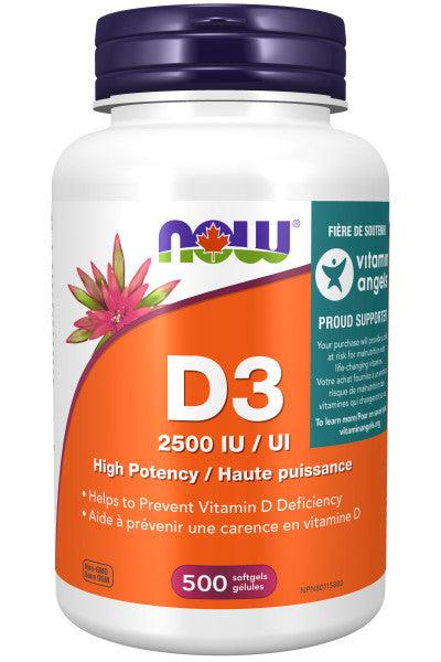 NOW Vitamin D-3 2,500IU 500 Softgels