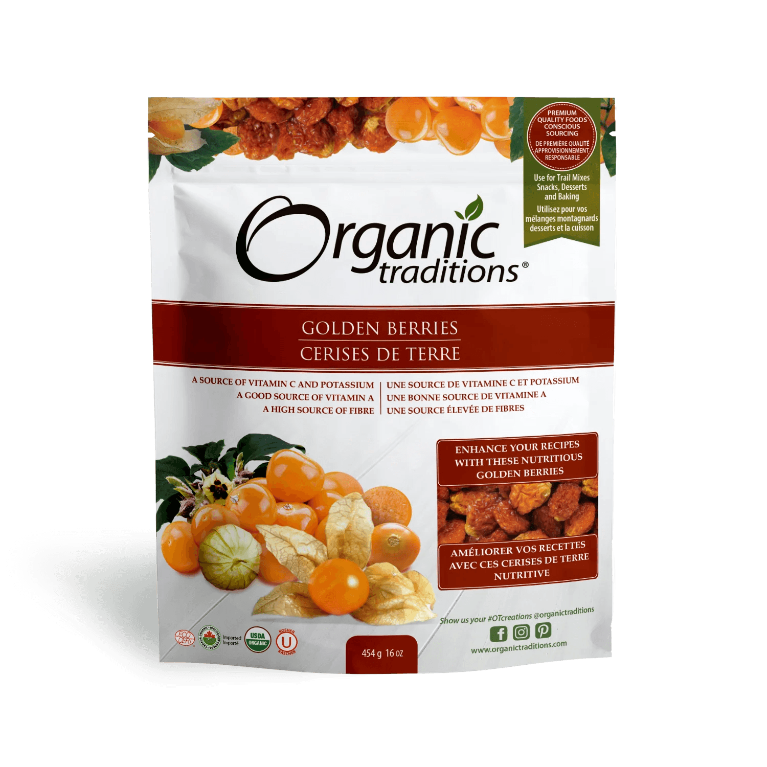 Organic Traditions Golden Inca Berries 454g