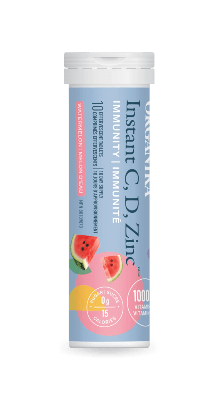 Organika Instant C, D, Zinc Immunity Watermelon 10 Tablets
