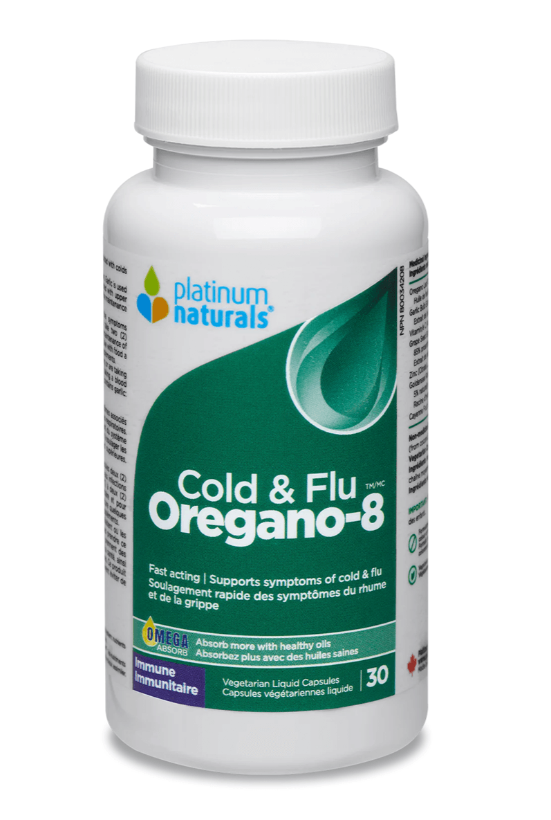 Platinum Naturals Oregano-8 Cold & Flu 30 Veg Liquid Capsules